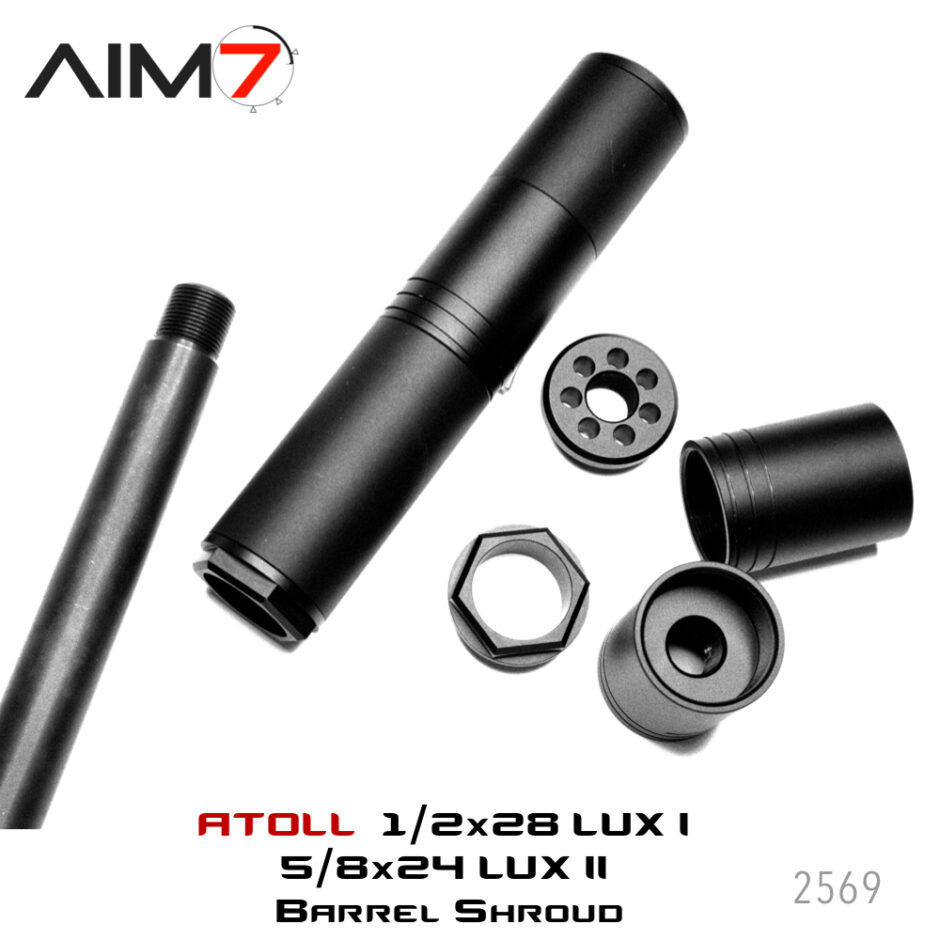 AIM7 ATOLL LUX-1 50/50 Muzzle Can + Barrel Shroud 223/30cal - AIM7 Tactical