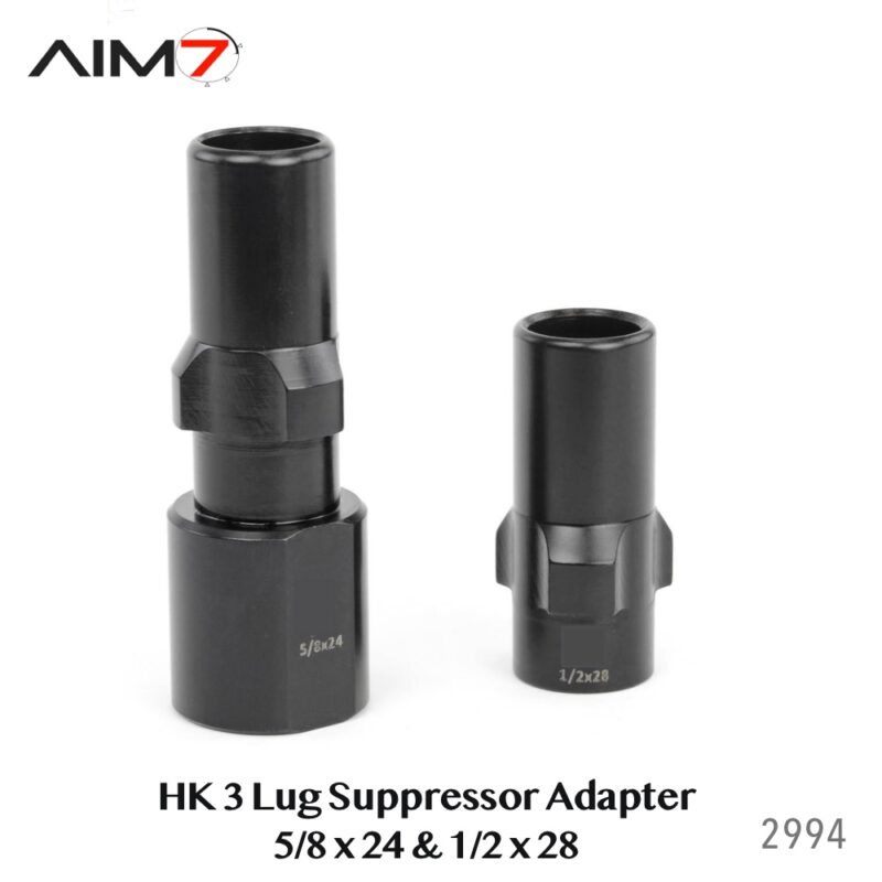 Aim7 HK 3 Lug Suppressor Adapter Steel Black - AIM7 Tactical